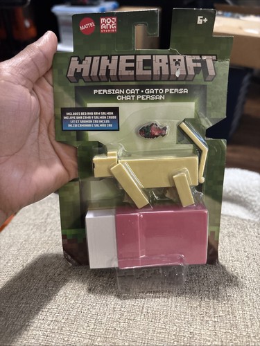 Minecraft Persian Cat With Pink Bed Figure & Accessory Pack 2024 NEW | eBay