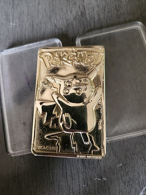 Pokemon PIKACHU Trading Card Bar 23K Gold Plated 1999 Burger King | eBay