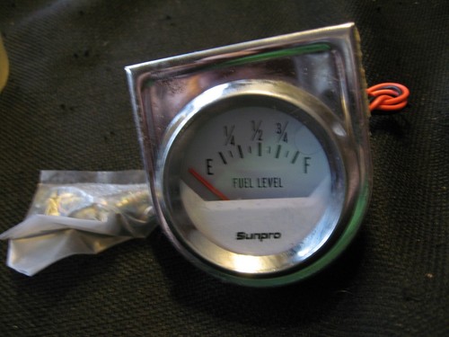NEW SunPro CP8209 Retro Chrome White Face Fuel Level Gauge *FREE ...