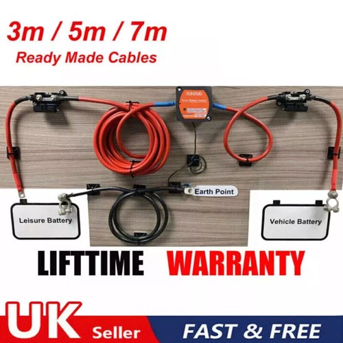3/5/7m Ready Made Split Charge Kit 12v 140amp VSR Voltage Sense Relay ...