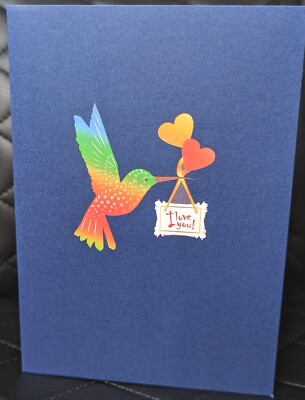 I LOVE YOU Hummingbird Pop Up Greeting Card | eBay