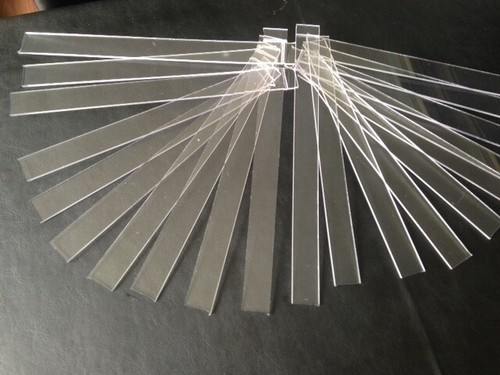12 x CLEAR PERSPEX STRIPS 19cm LONG 3cm WIDE 8mm THICK other sizes cut ...