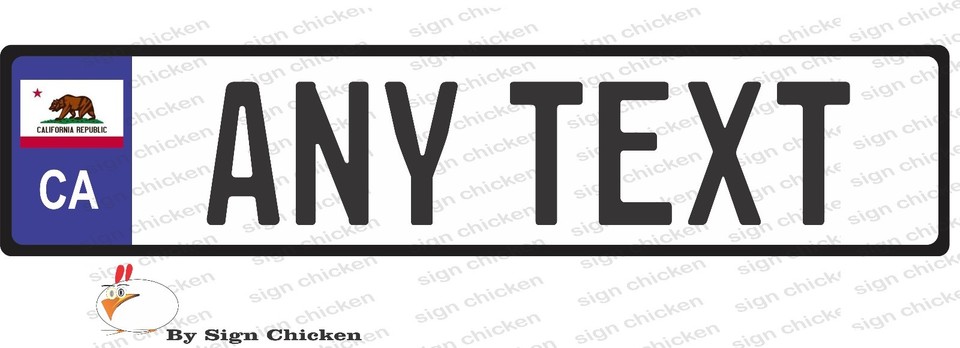 EURO STYLE TAG BMW European license plate, ANY TEXT, CALIFORNIA, STATE ...