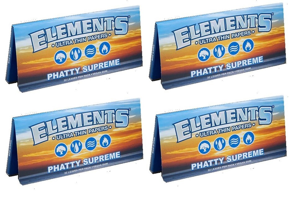 FOUR PACKS - "ELEMENTS PHATTY SUPREME" PAPER - wrap size fits RAW Phatty Rollers | eBay