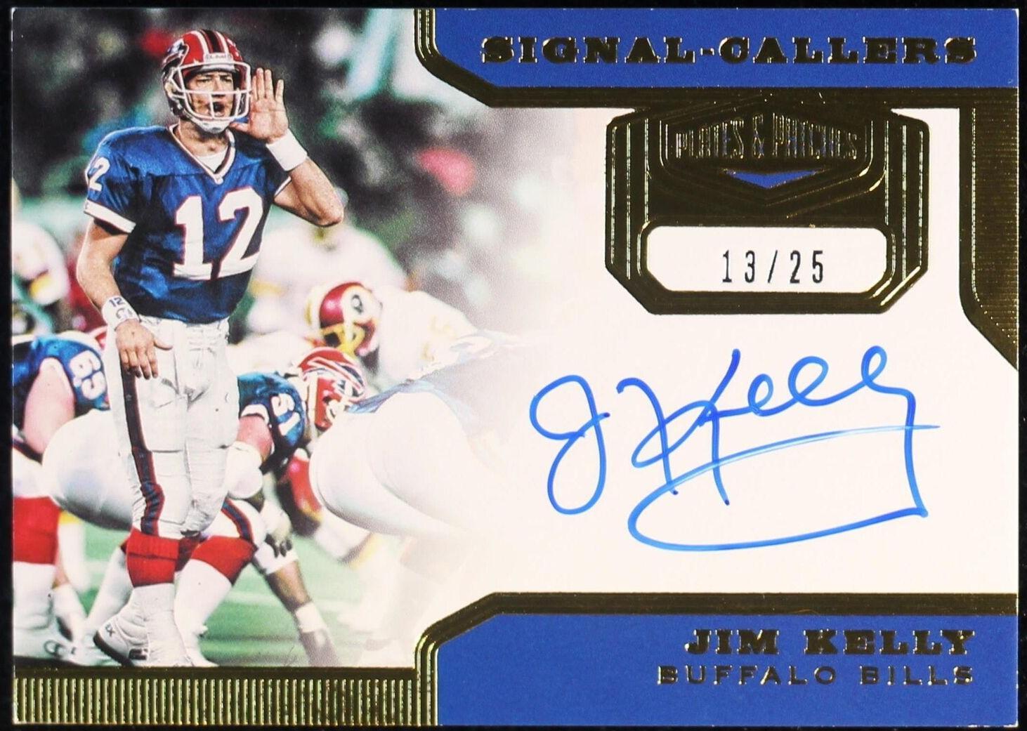 2019 Panini Plates & Patches - Signal Callers Jim Kelly #SC-JKE /25 (AU ...