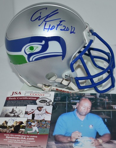 CORTEZ KENNEDY SIGNED CUSTOM MASK VSR4 MINI HELMET SEATTLE SEAHAWKS HOF ...