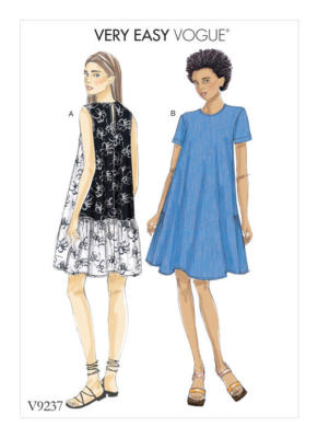 Vogue Sewing Pattern 9237 Misses 4-14 Easy Loose Pullover Swing Dress ...