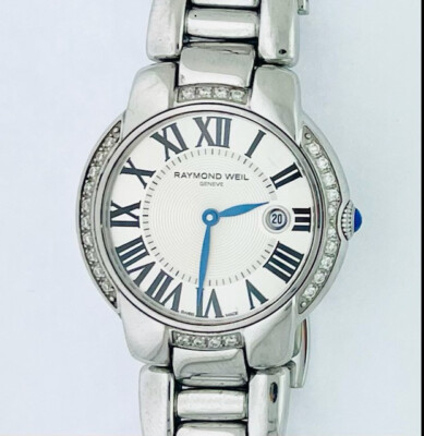 Raymond Weil Women's Jasmine Silver Dial Stainless Diamond 29mm Swiss ...