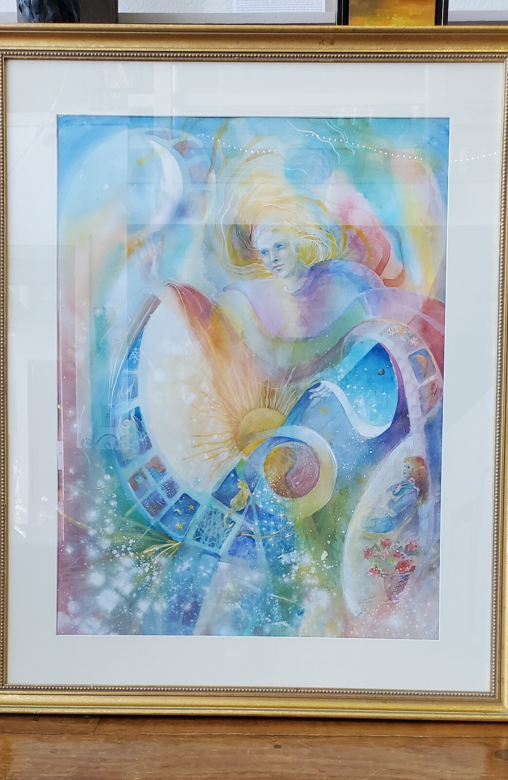 Sacred Watercolor, original painting by Ann Rothan, framed | eBay