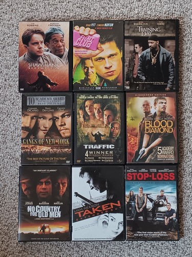 Shawshank Redemption, Fight Club, Training Day, Gangs Of NY, Traffic ...