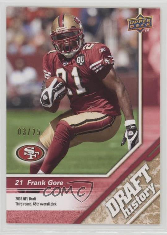 2009 Upper Deck Draft Edition Draft History Copper /25 Frank Gore #198 ...