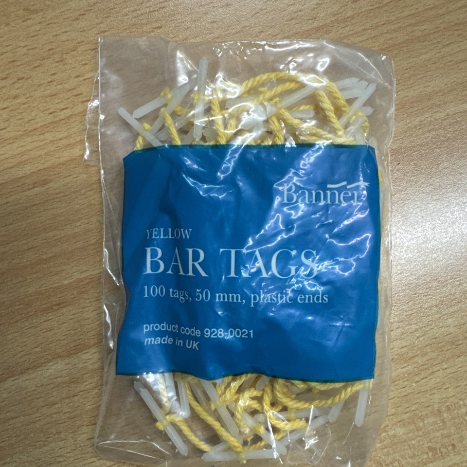 100 Yellow 50mm Plastic Treasury Tags | eBay UK