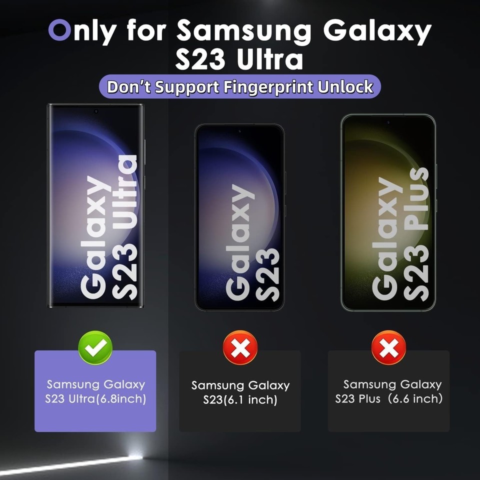 Asstar 2 Pack Samsung Galaxy S23 Ultra Privacy Screen Black-S23 U-2 | eBay