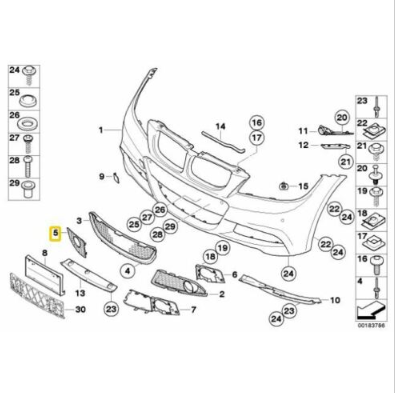 BMW 3 E91 Front M Sport Bumper Fog Grille Acc Cover 51117891394 BRAND ...