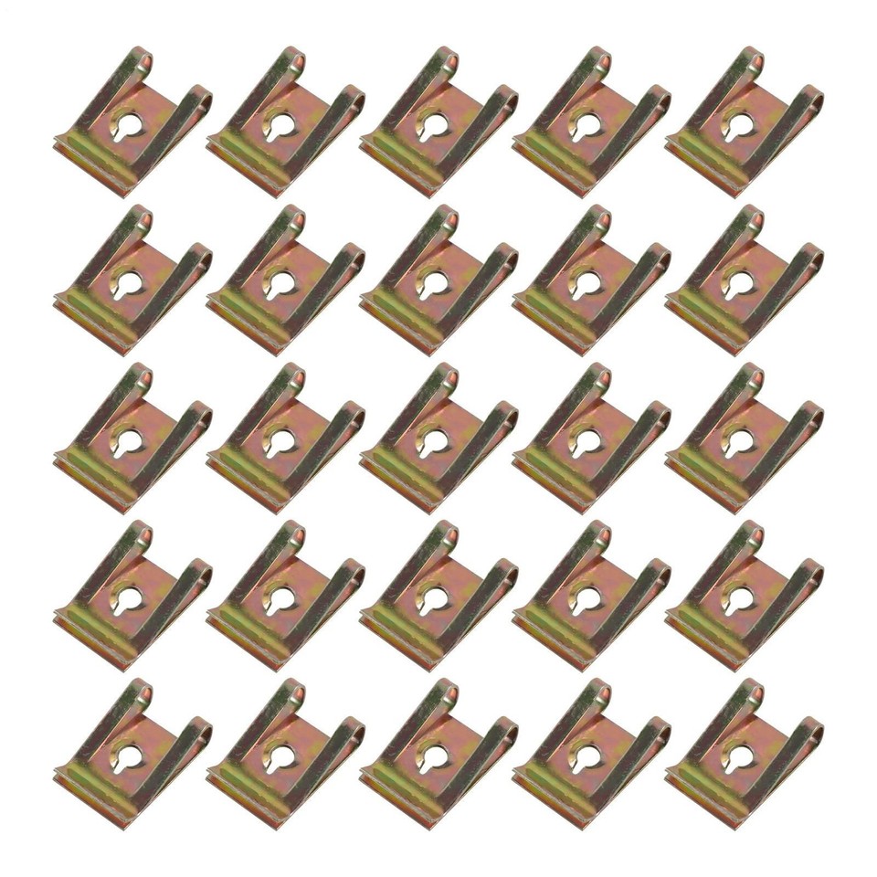 25pcs U NUTS SPEED FASTENERS SPIRE CAPTIVE AUTO PANEL FIXING CLIPS SELF ...