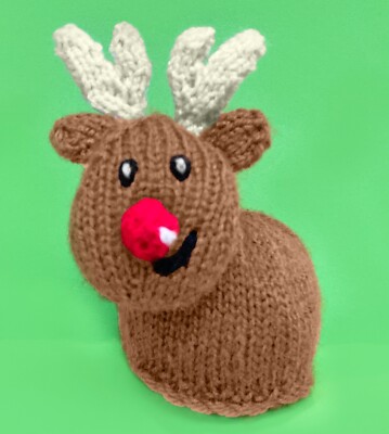 KNITTING PATTERN - Rudolph the Reindeer Choc Orange cover / 13 cms ...