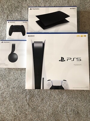 Sony PS5 Disc Edition Console - Midnight Black Bundle | eBay