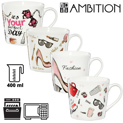 Kaffeebecher Kaffeetasse Porzellanbecher Teetasse großer Becher mit ...