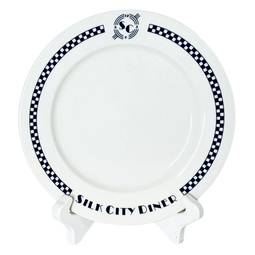 SILK CITY DINER By Homer Laughlin CHECKERS BLACK 11” Service Plate ...
