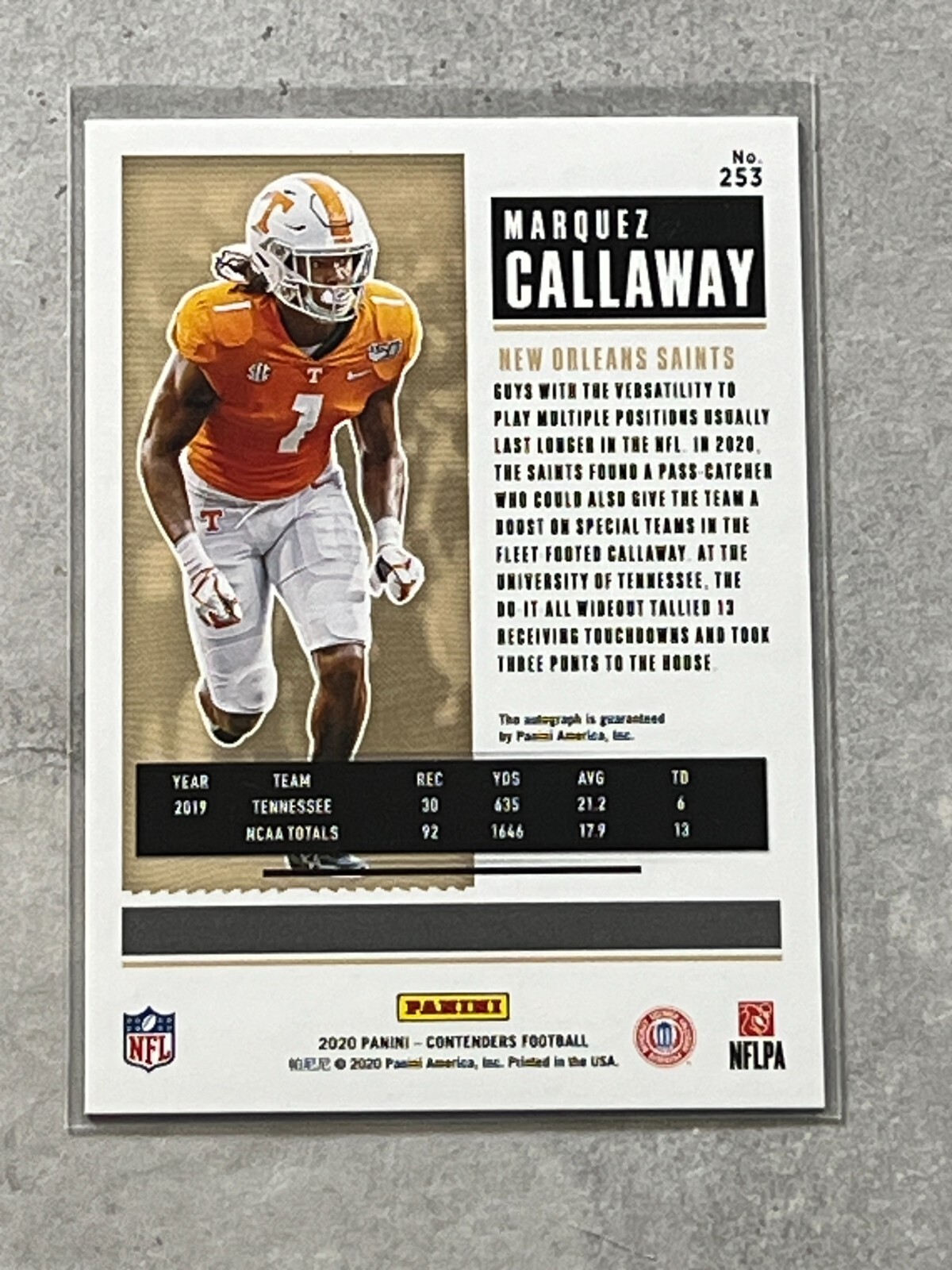 2020 Panini Contenders - Rookie Ticket Marquez Callaway #253 Playoff ...