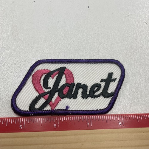 Vintage Fancy Love Heart Female First Name JANET Patch B036 | eBay