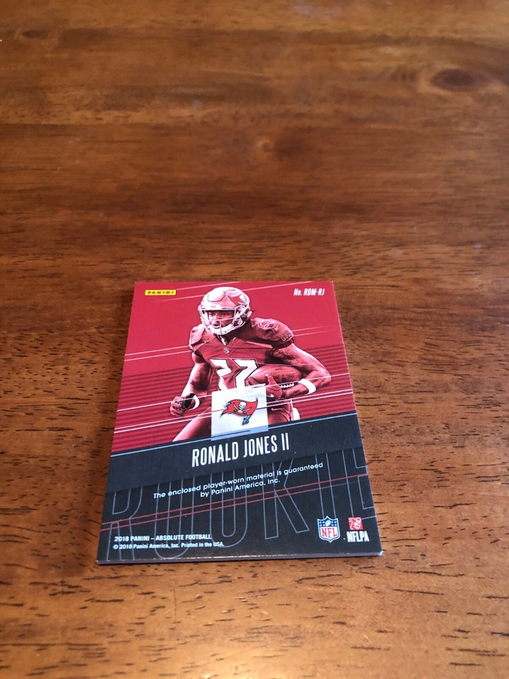 2018 Panini Absolute Ronald Jones II Dual Rookie Memorabilia Jersey ...