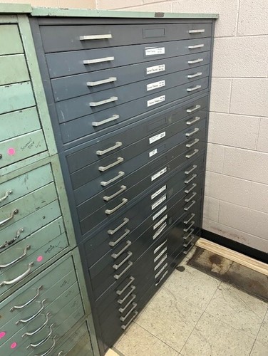 Blueprint Vintage Large 47"x35"x15" 4 stack drawer architect art ...