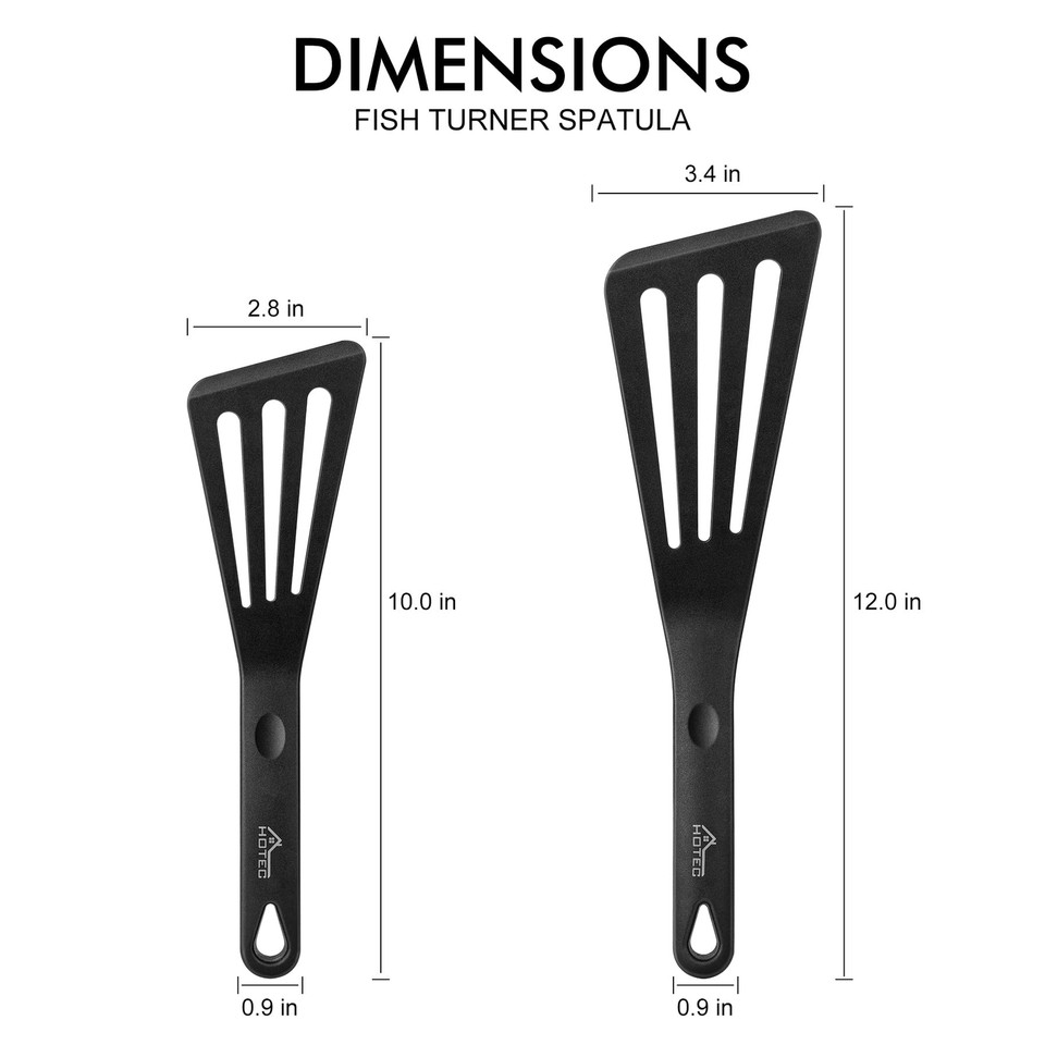 HOTEC Heat Resistant Silicone Slotted Fish Turner Spatula Set, Flipper ...