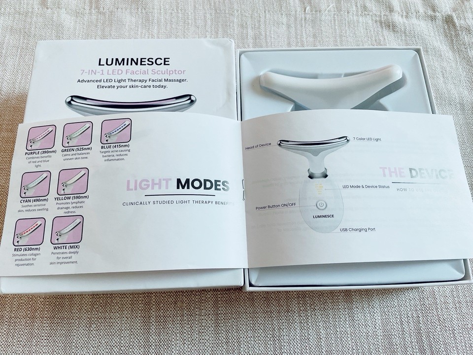 Luminesce 7-in-1 LED Facial Sculptor Advanced Light Therapy Facial ...