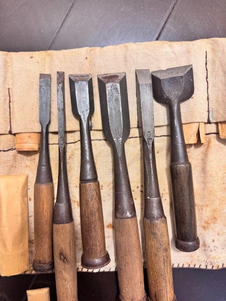 Chisel Set 6 and 2pc Hand Tools Storage Bag Vintage Family Heirloom ...