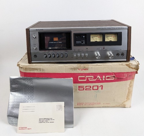 Vintage Craig Model 5201 Stereo Cassette Tape Deck Recorder w/ Box ...