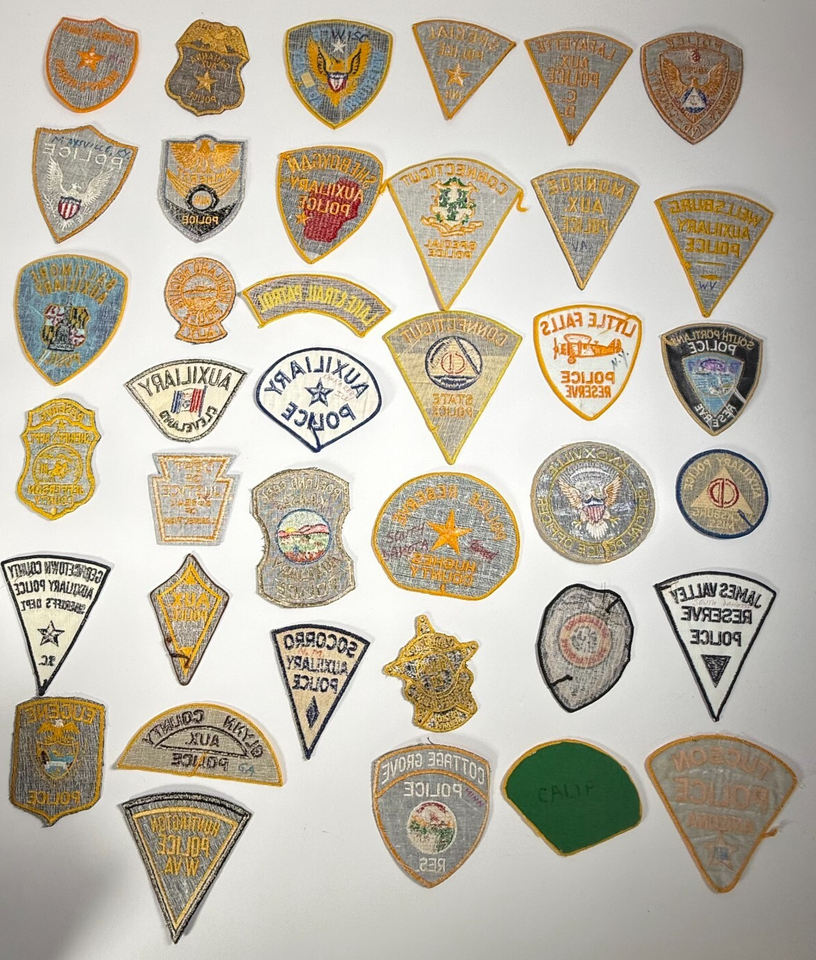 Lot Of 38 Vintage Auxiliary Police Reserve Patches Civil Defense ...