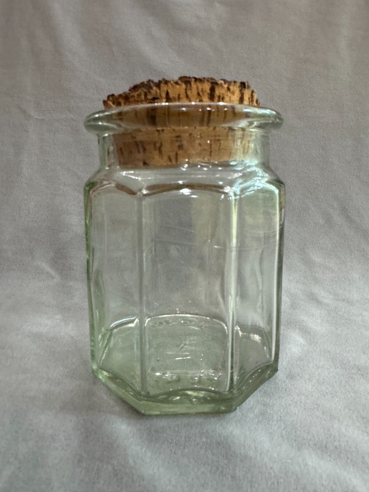 Vintage Glass Octagonal Jar with Cork Top, Ben Rickert Wayne, N.J. | eBay