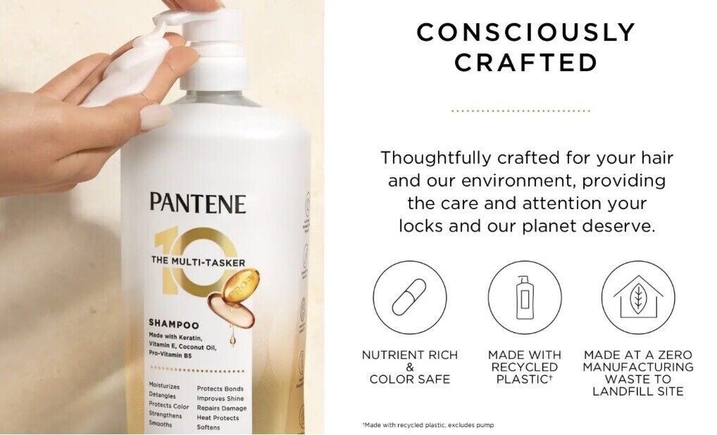 Pantene Multi-Tasker 10 Hair Shampoo 38.2 fl oz FREE & FAST SHIPPING ...