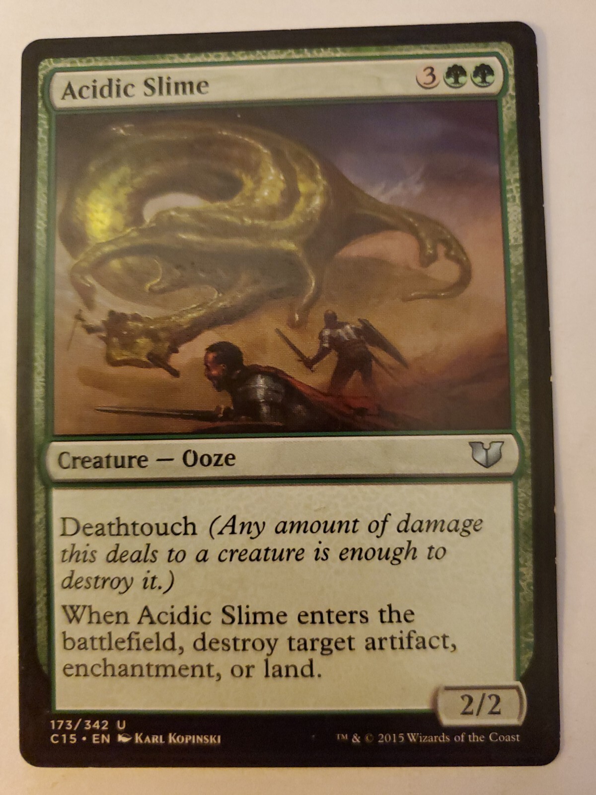 MTG Magic The Gathering Card Acidic Slime Creature Ooze Green Commander ...