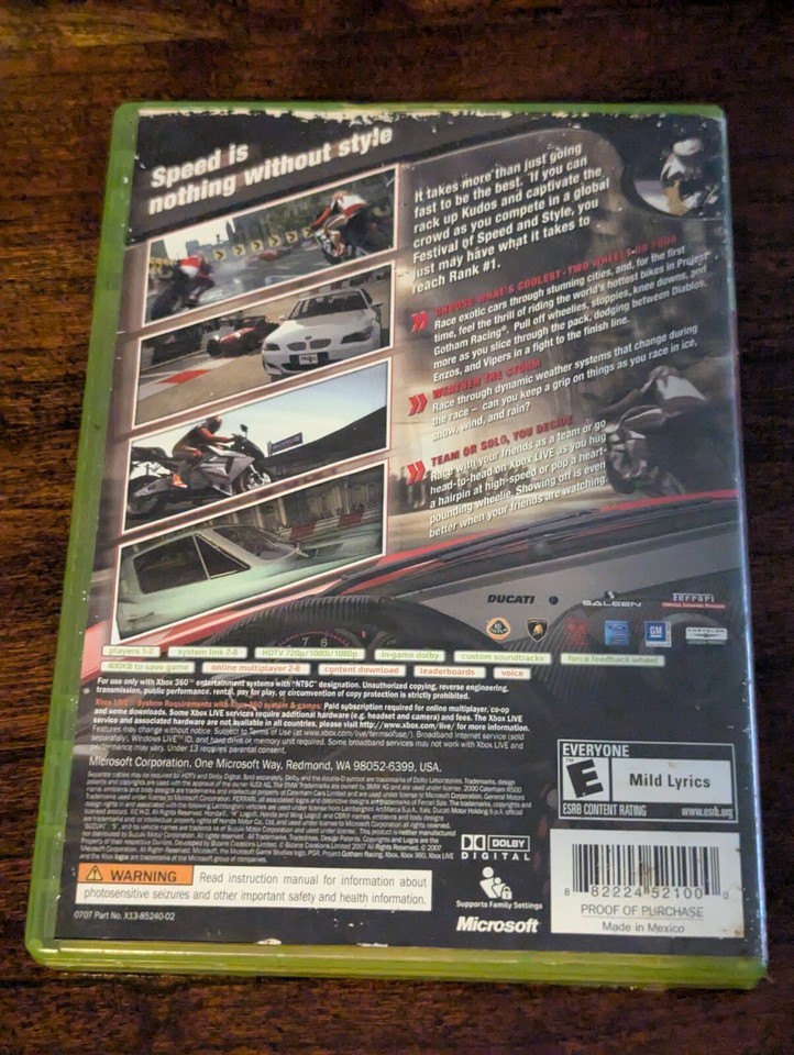 PROJECT GOTHAM RACING 4 PGR4 MICROSOFT XBOX 360 COMPLETE VIDEO GAME | eBay