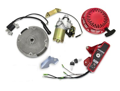 NEW HONDA GX160 5.5HP ELECTRIC START KIT STARTER MOTOR FLYWHEEL ON/OFF ...