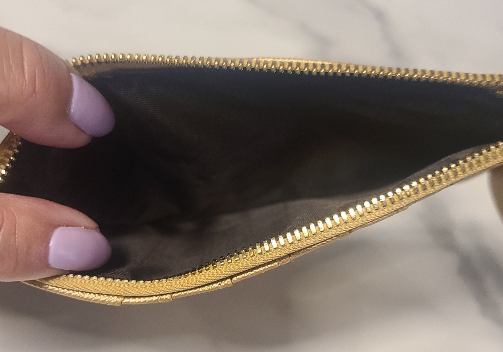 Women's Gold Wallet Bifold RFID Blocking Multi Card Slots Zipper ...