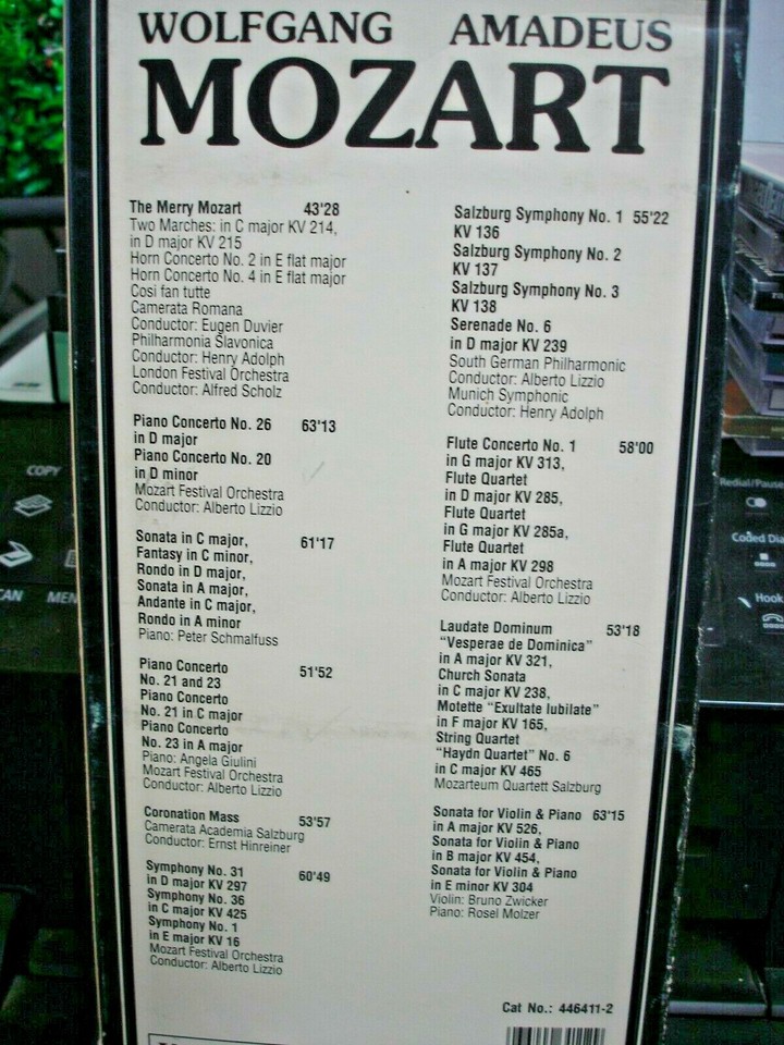 Wolfgang Amadeus Mozart (Ten-Disc Set) (CD, Pilz) Long Box Set ...