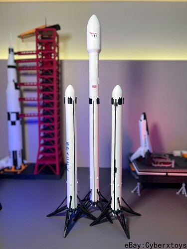 1:144 NASA SpaceX Falcon Heavy F9 Strong back Rocket Model Set Foldable ...
