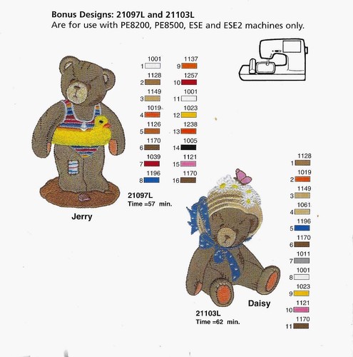 CHERISHED TEDDIES COL. 1 Embroidery Card - Brother, Baby Lock, Bern ...
