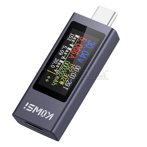 USB Type-C Power Tester Voltage/Current Capacity Meter USB-C Multimeter ...