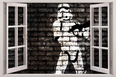 STORMTROOPER Star Wars 3D Window View Decal WALL STICKER Home Decor Art ...