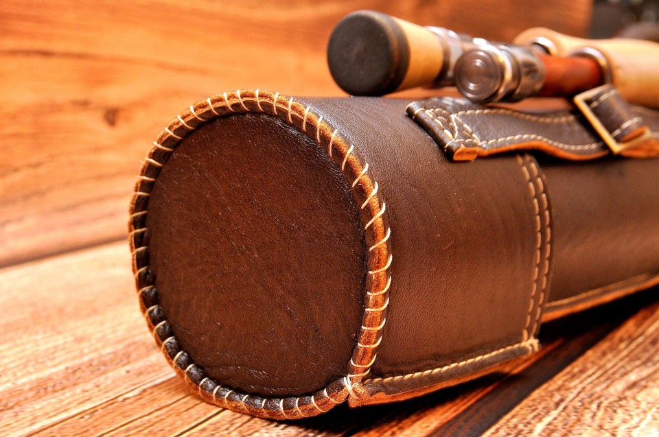 Handmade Leather Fly Rod Case ,Leather tube for Fishing Rod Gift Fly ...