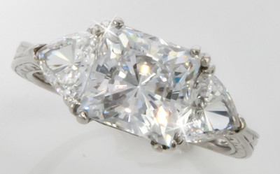 2,5 Ct Prinzessin Filigran Handgemacht Ring Oben Cz Moissanit Simulans ...