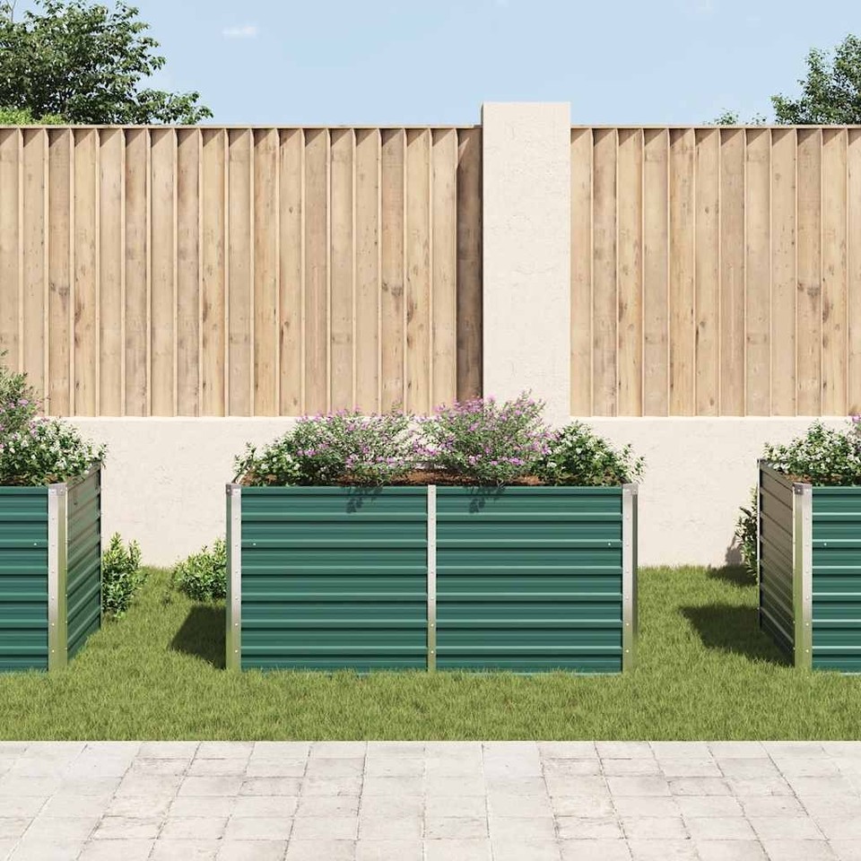 Raised Garden Bed 160x80x77cm Galvanised Steel Green Planter Box ...