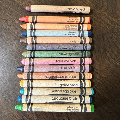 Crayola Lot 14 Discontinued Crayons Indian Red Macaroni & Cheese Olive ...
