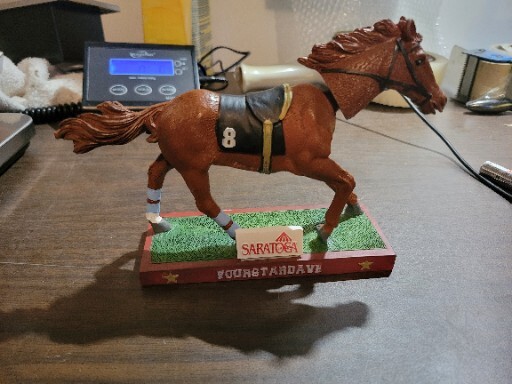 FOURSTARDAVE BOBBLEHEAD Horse Saratoga NY Race Course FOUR STAR DAVE In ...