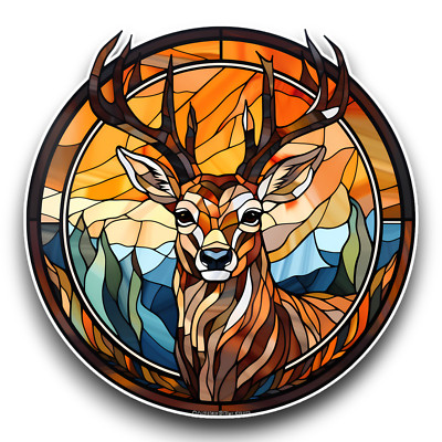 Deer Wild Animal Stained Glass Window Opaque Vinyl Sticker Decal ...