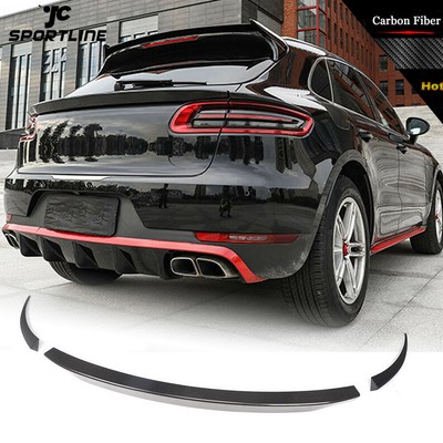 3PCS Carbon Fiber Rear Middle Spoiler Wing Fit For Porsche Macan 2014 ...